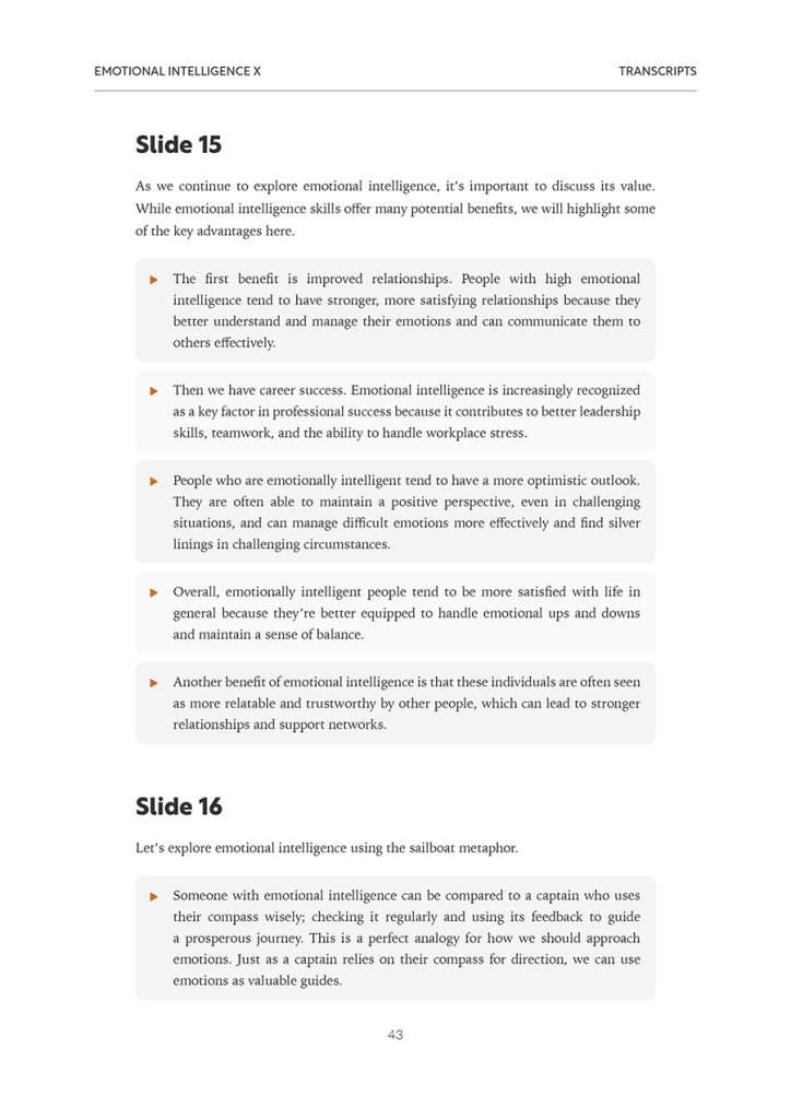 Emotional Intelligence X©: Facilitate Your Own EI Training Program